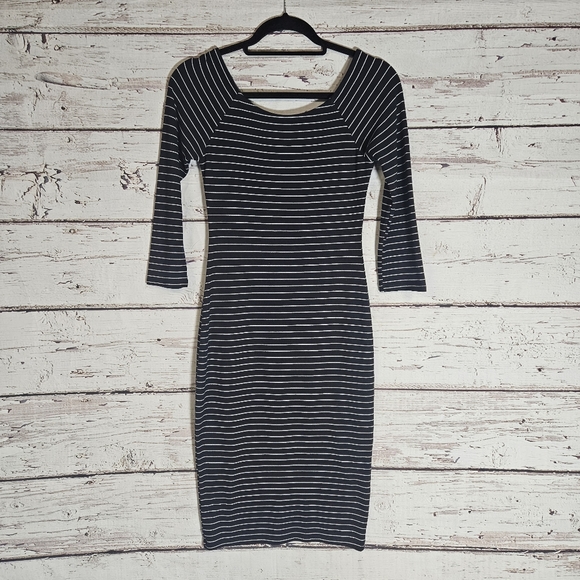 Zara | Dresses | Zara Striped Bodycon Dress | Poshmark